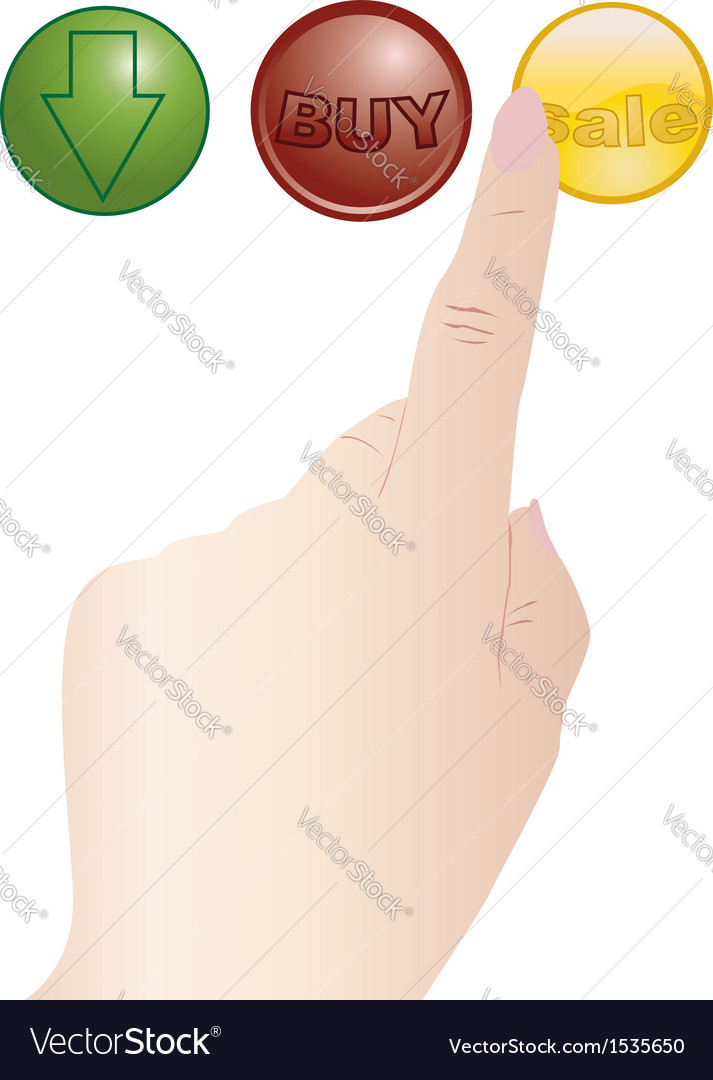 Pressing button Royalty Free Vector Image - VectorStock