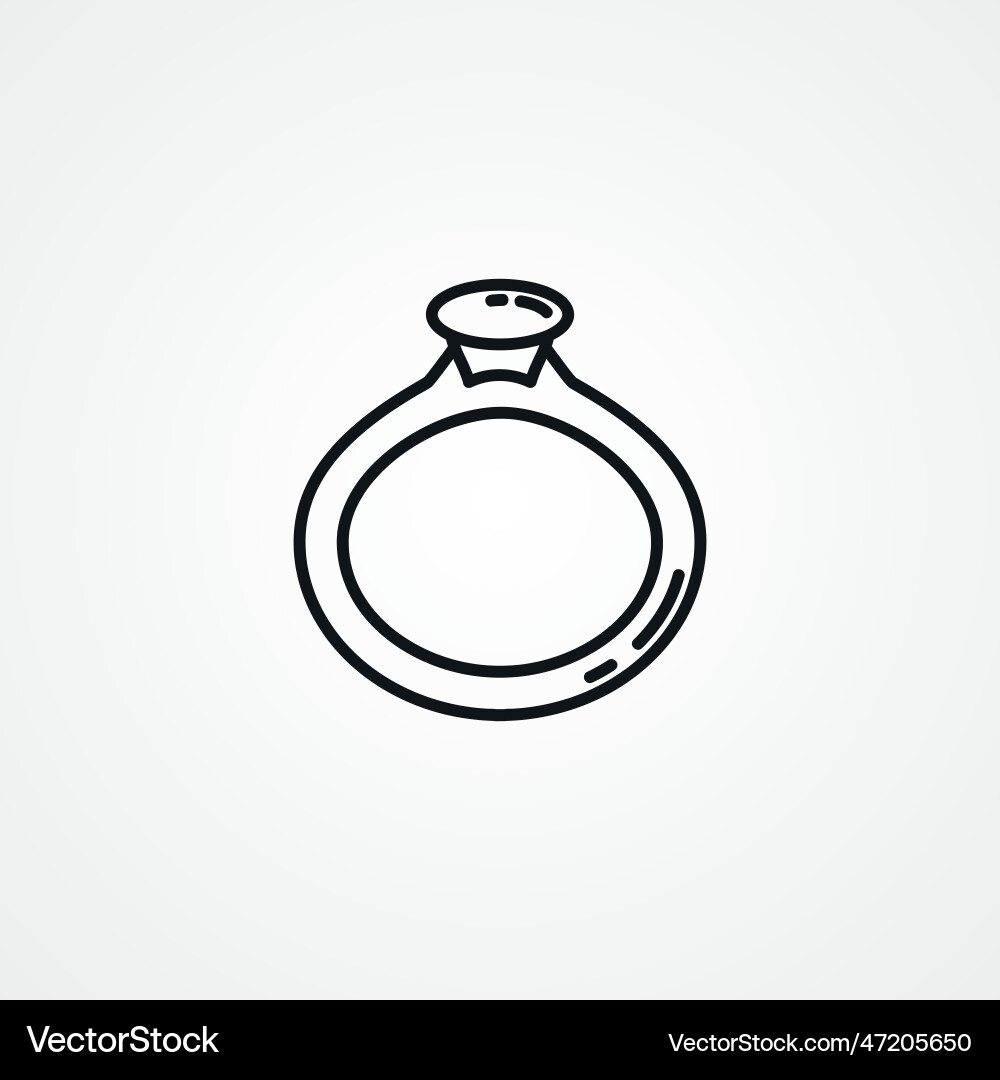 Ring line icon jewelry web linear icon Royalty Free Vector