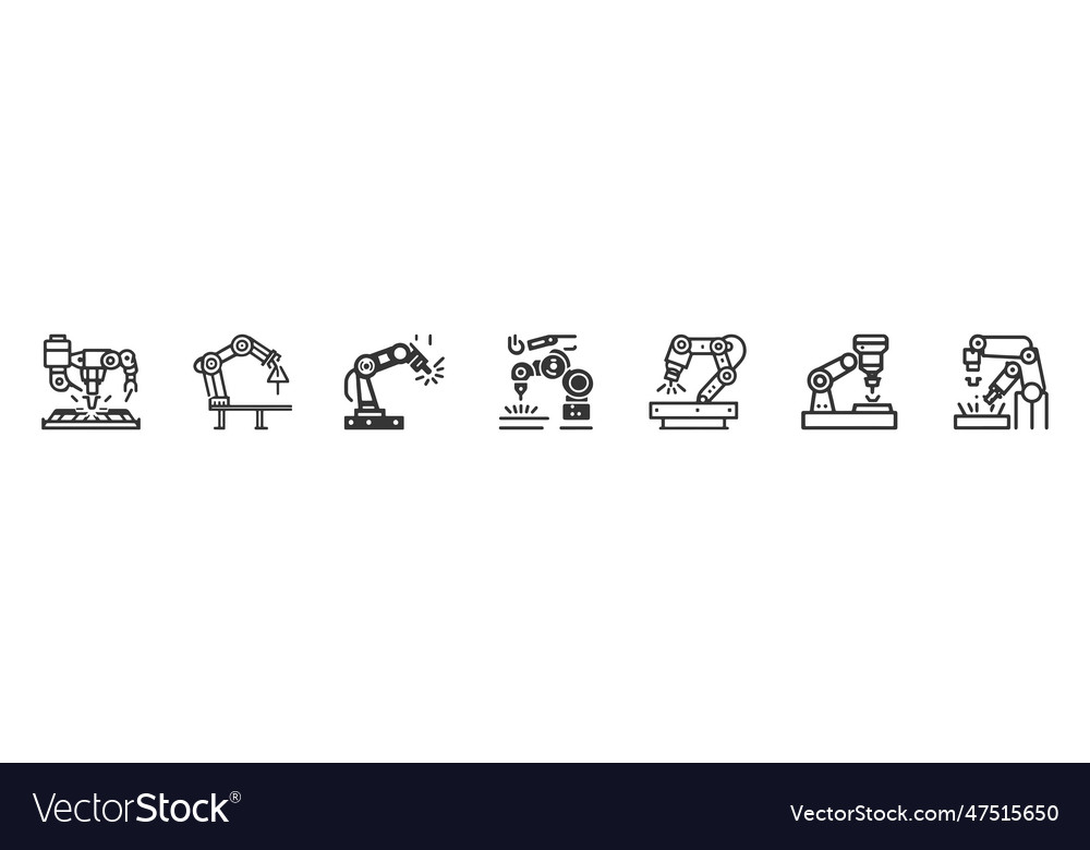 Robotic hand manipulator silhouette symbol icon Vector Image