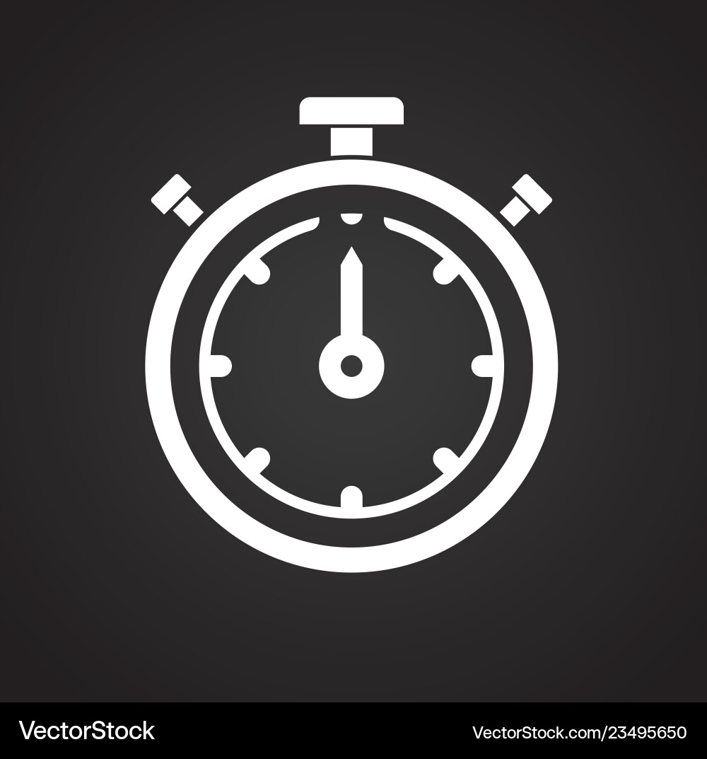 Time icon on black background for graphic and web Vector Image