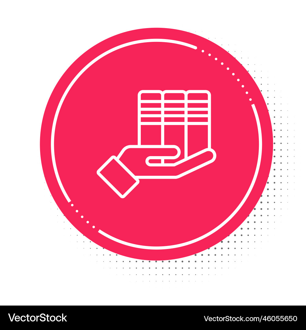 White line book donation icon isolated on Vector Image