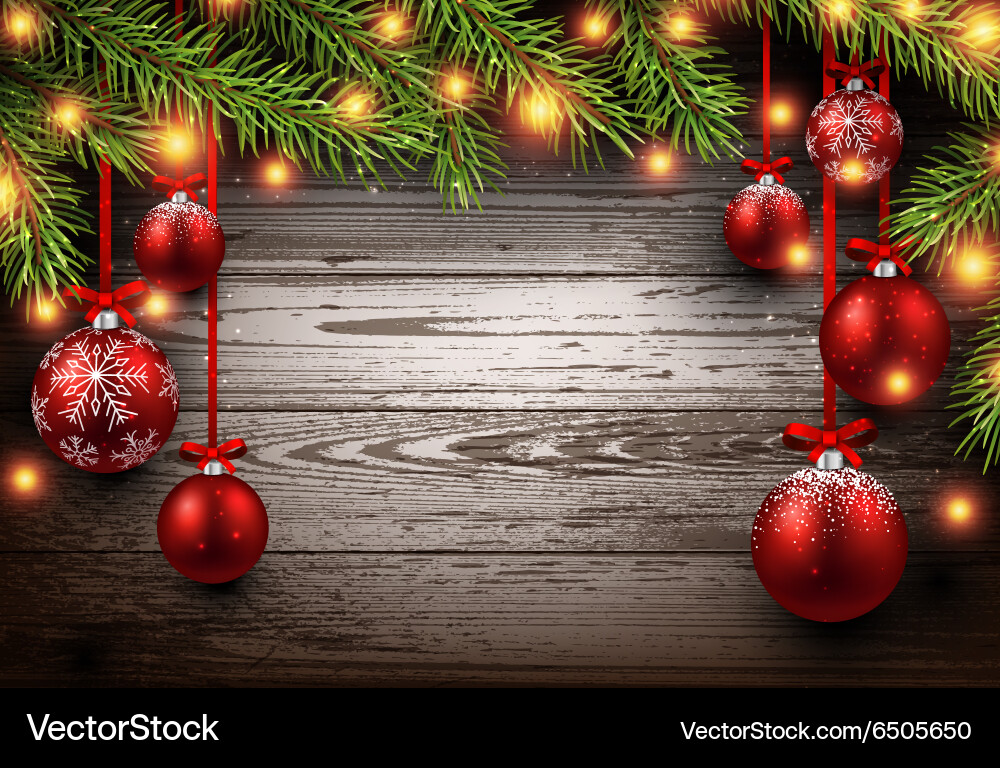 Wooden Christmas Background Royalty Free Vector Image