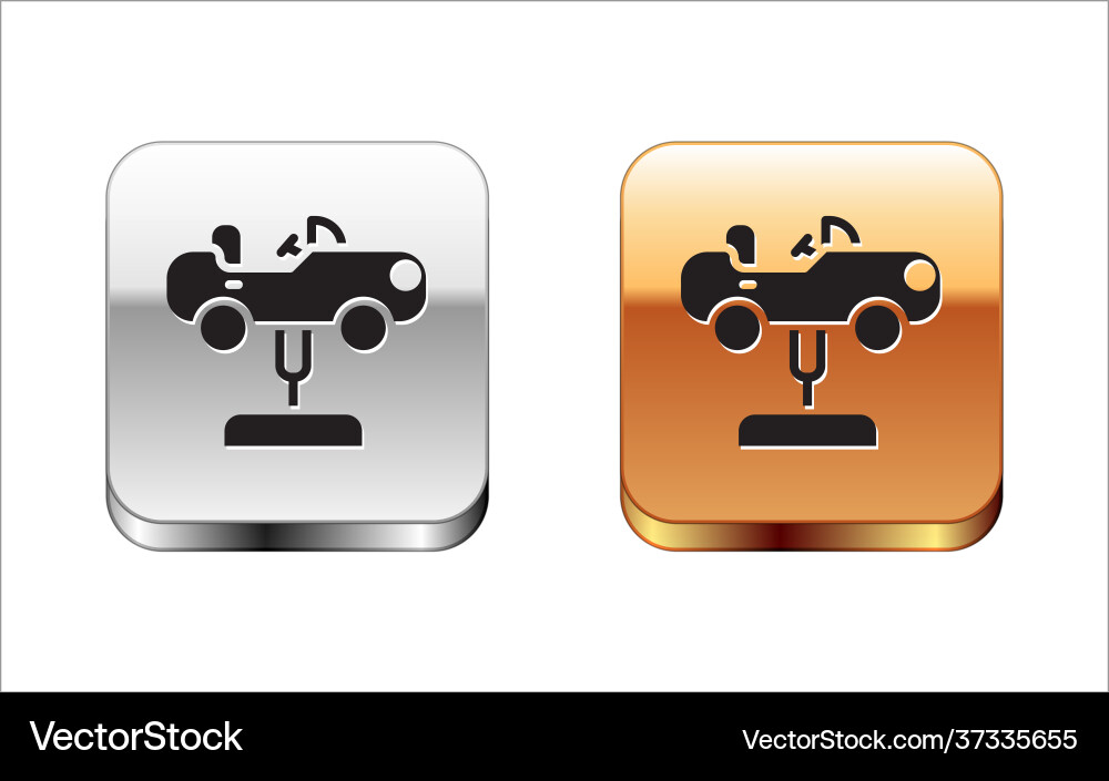 Black swing car on playground icon isolated on Vector Image