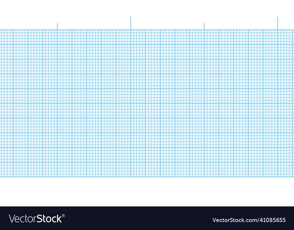 Blue ecg paper seamless background for heart beat Vector Image