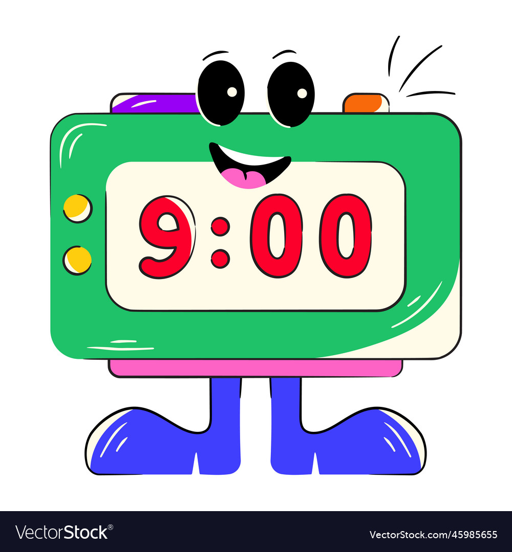 Digital clock Royalty Free Vector Image - VectorStock