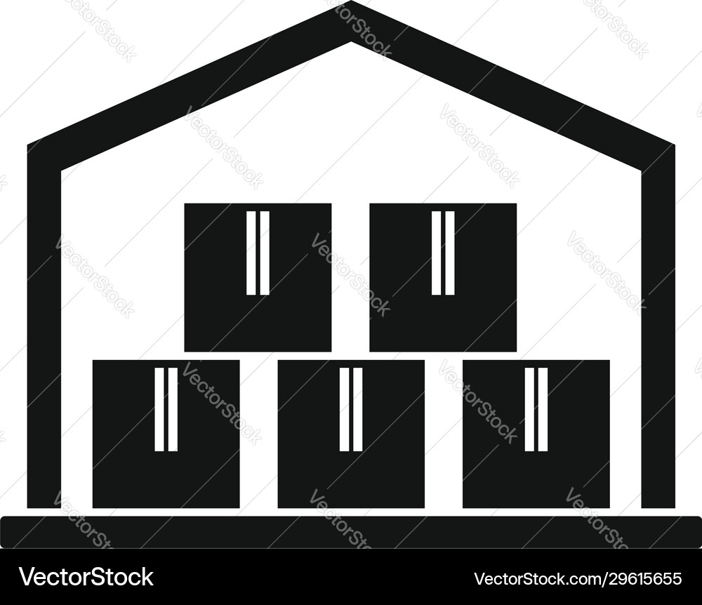Full warehouse icon simple style Royalty Free Vector Image