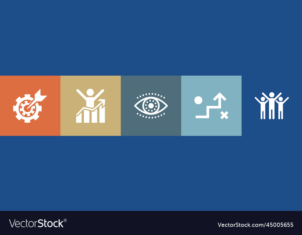 Goal icons infographic design template creative Vector Image