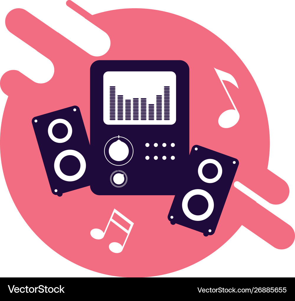Music sound flat design style Royalty Free Vector Image