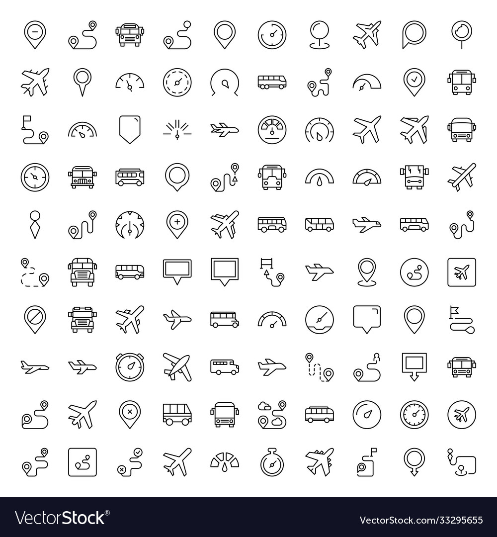 Public transport icon set Royalty Free Vector Image Public transport icon set Royalty Free Vector Image
