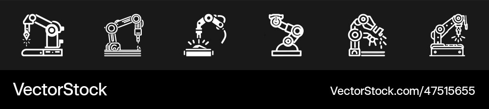 Robotic hand manipulator silhouette symbol icon Vector Image