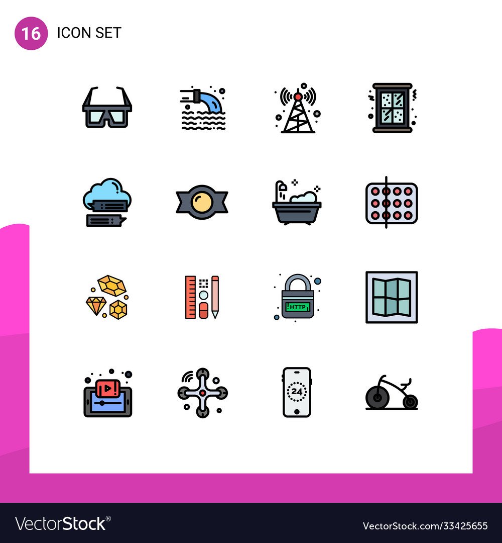 Set 16 modern ui icons symbols signs Royalty Free Vector