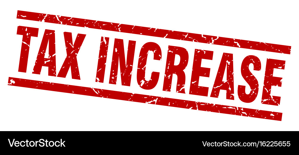 Square grunge red tax increase stamp Royalty Free Vector