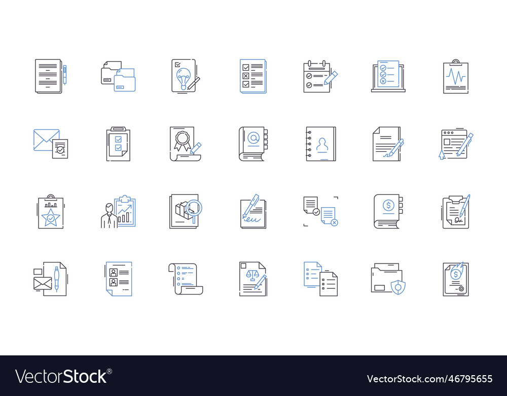 Summaries line icons collection synopsis recap Vector Image Summaries line icons collection synopsis recap Vector Image