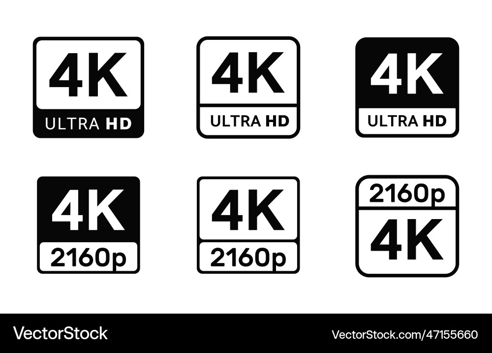 4k ultra hd symbol high definition resolution Vector Image