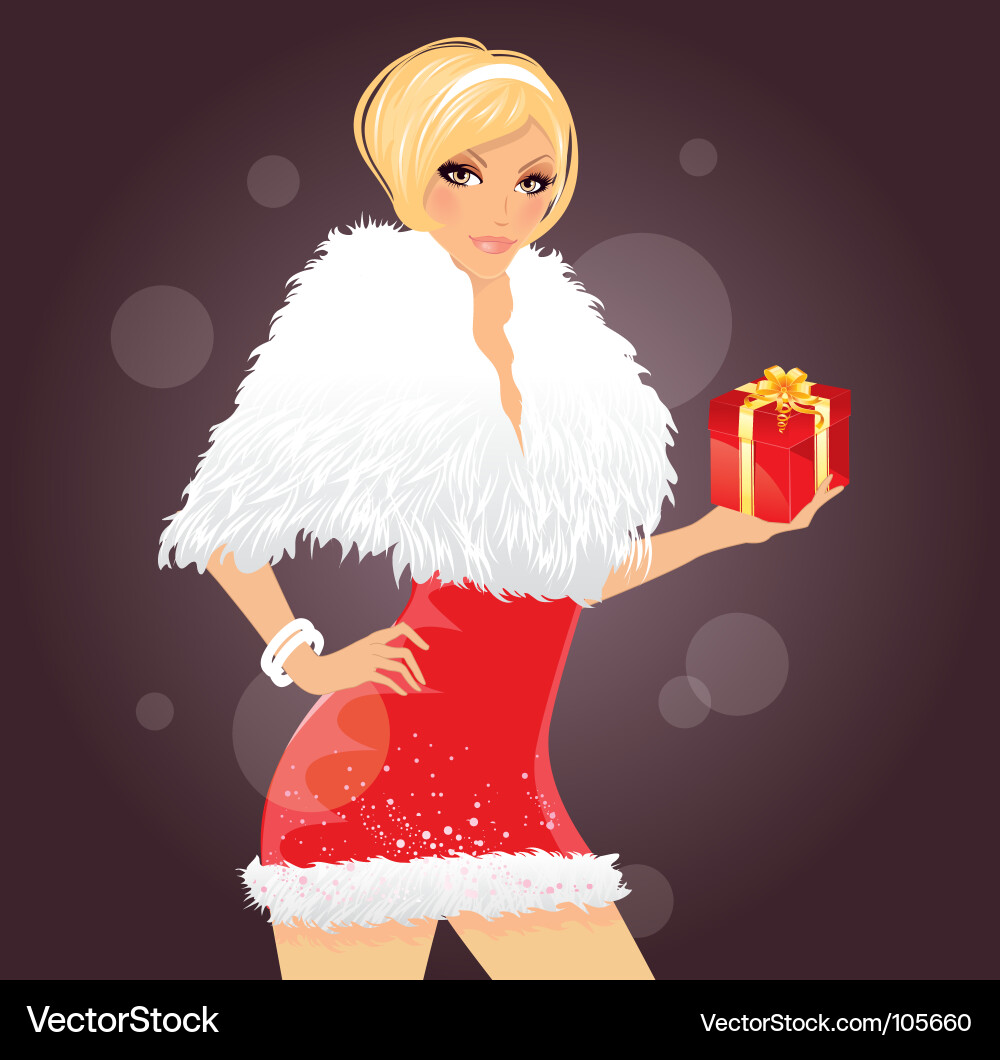 Christmas women Royalty Free Vector Image - VectorStock