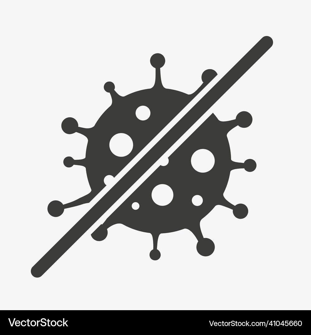 Crossed virus icon avoid viral infection symbol Vector Image