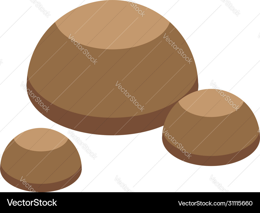Decorative garden rocks icon isometric style Vector Image