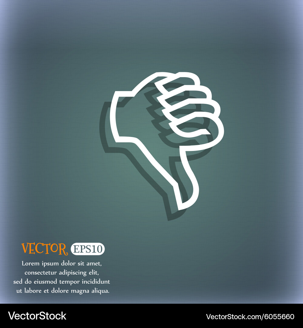 Dislike sign icon thumb down hand finger Vector Image