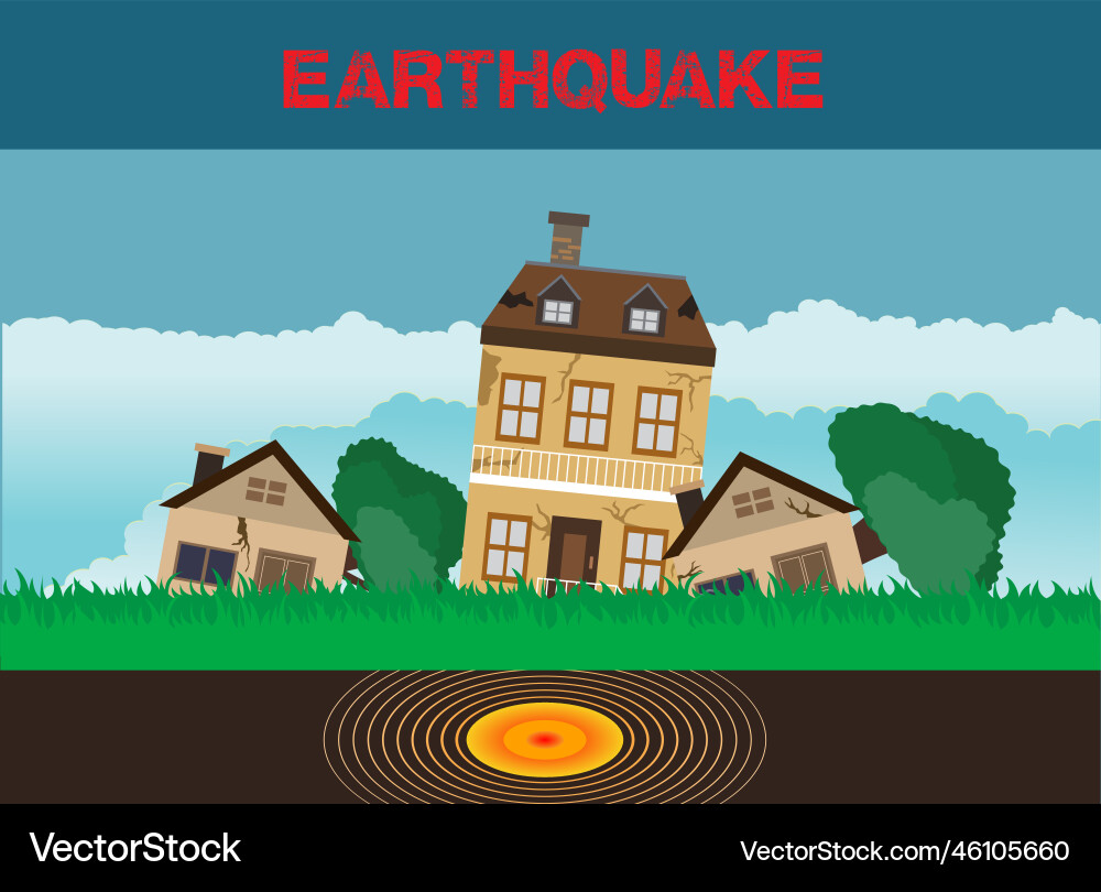 Earthquake natural disasters design Royalty Free Vector
