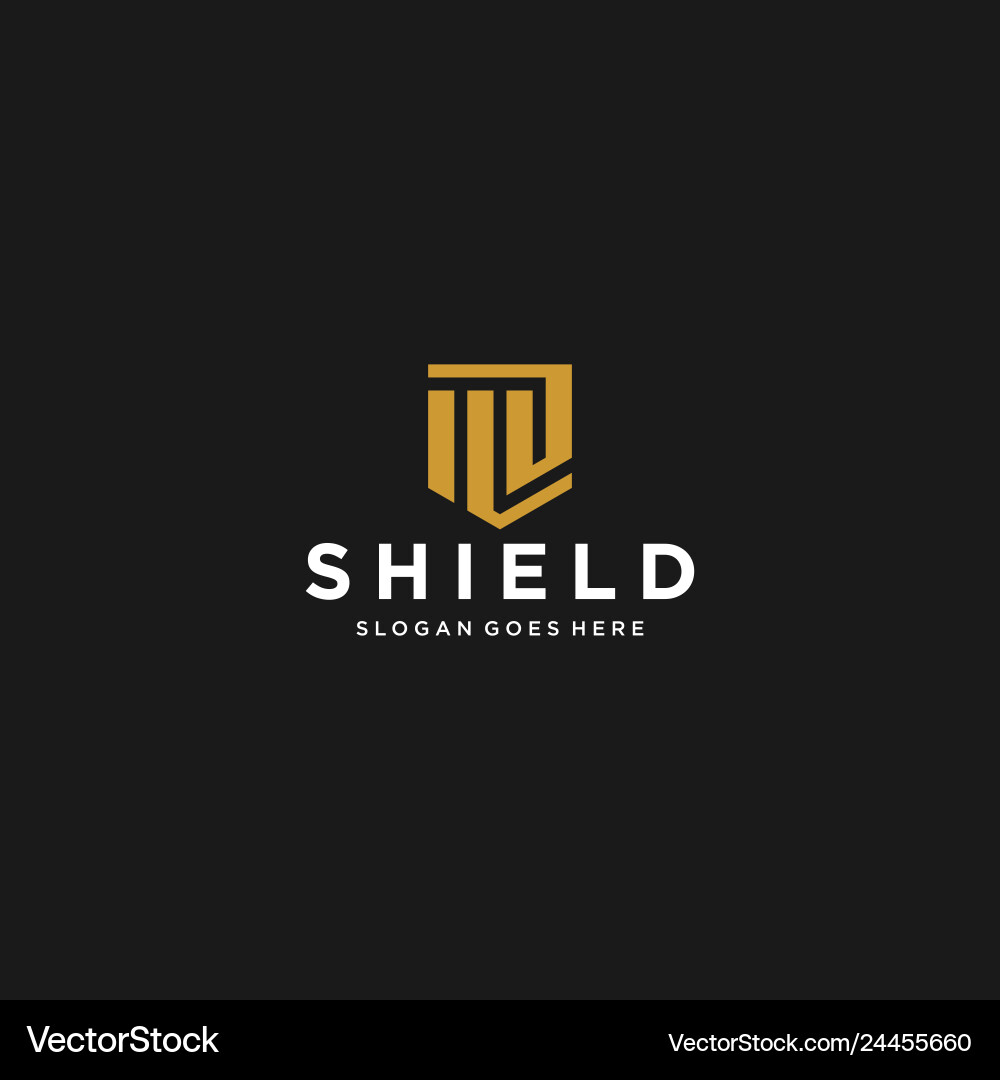 Fd letter shield icon Royalty Free Vector Image