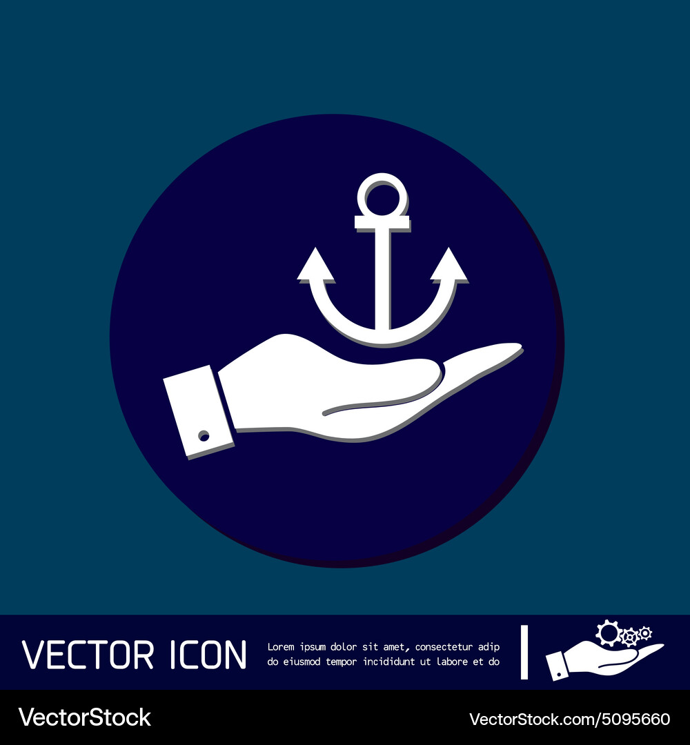 Hand holding a nautical anchor seafaring Vector Image