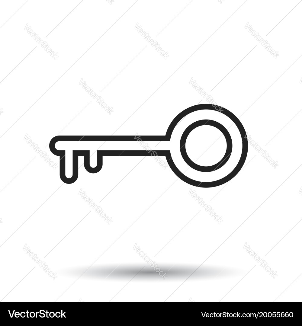 Key icon in flat style isolated on white Vector Image