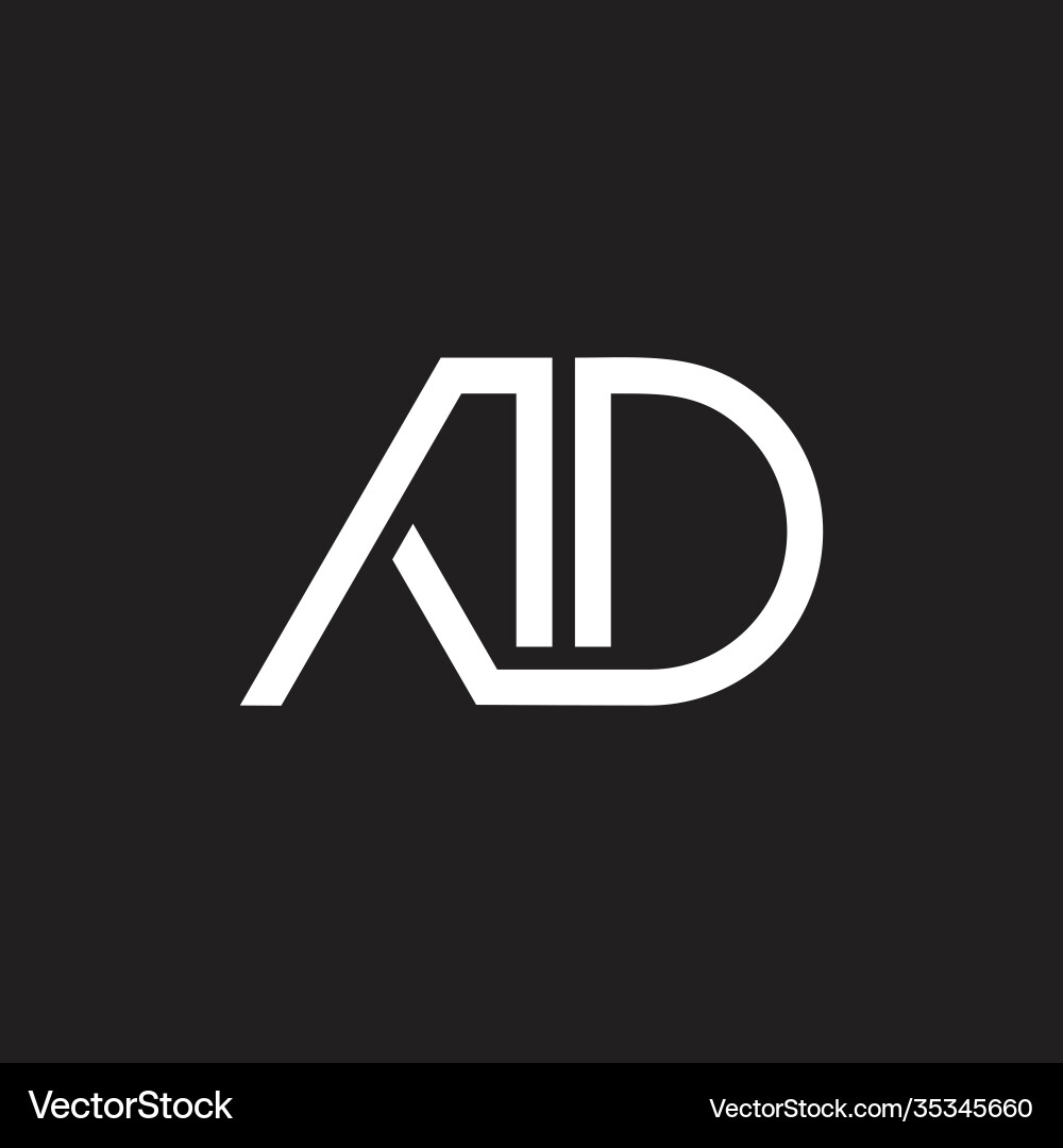 Letters ad simple geometric line logo Royalty Free Vector