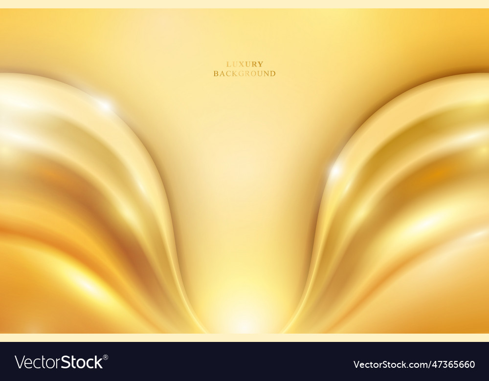 Luxury golden wave banner background Royalty Free Vector
