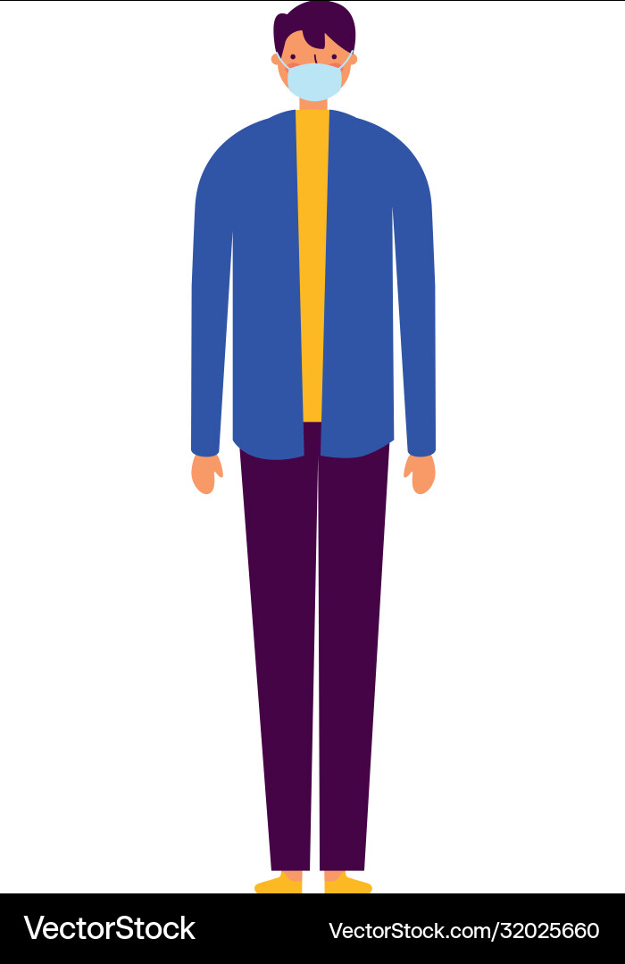 Man with medical mask design Royalty Free Vector Image