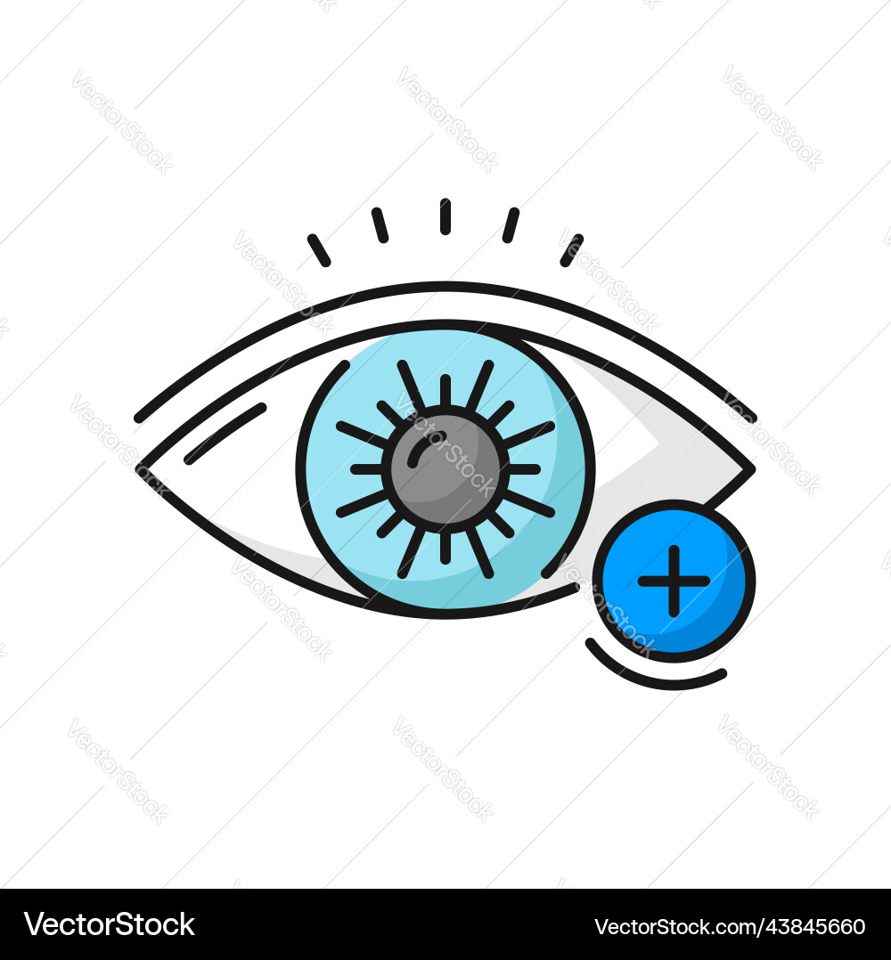 Myopia eye icon sight vision farsightedness Vector Image