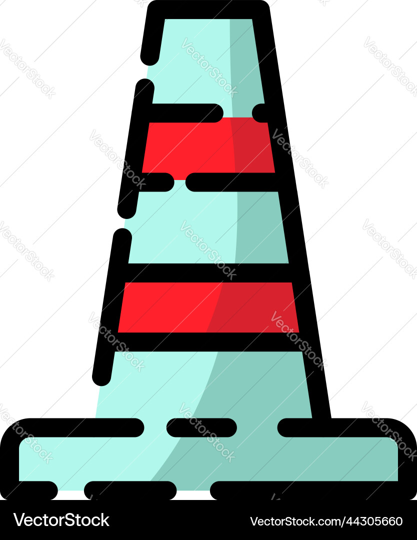 Police road cone on a white background Royalty Free Vector