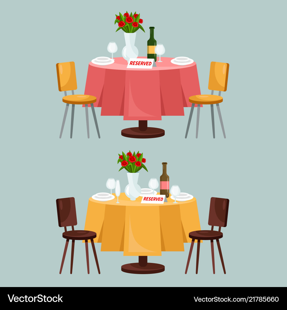 Reserved sign on the table in restaurant Vector Image
