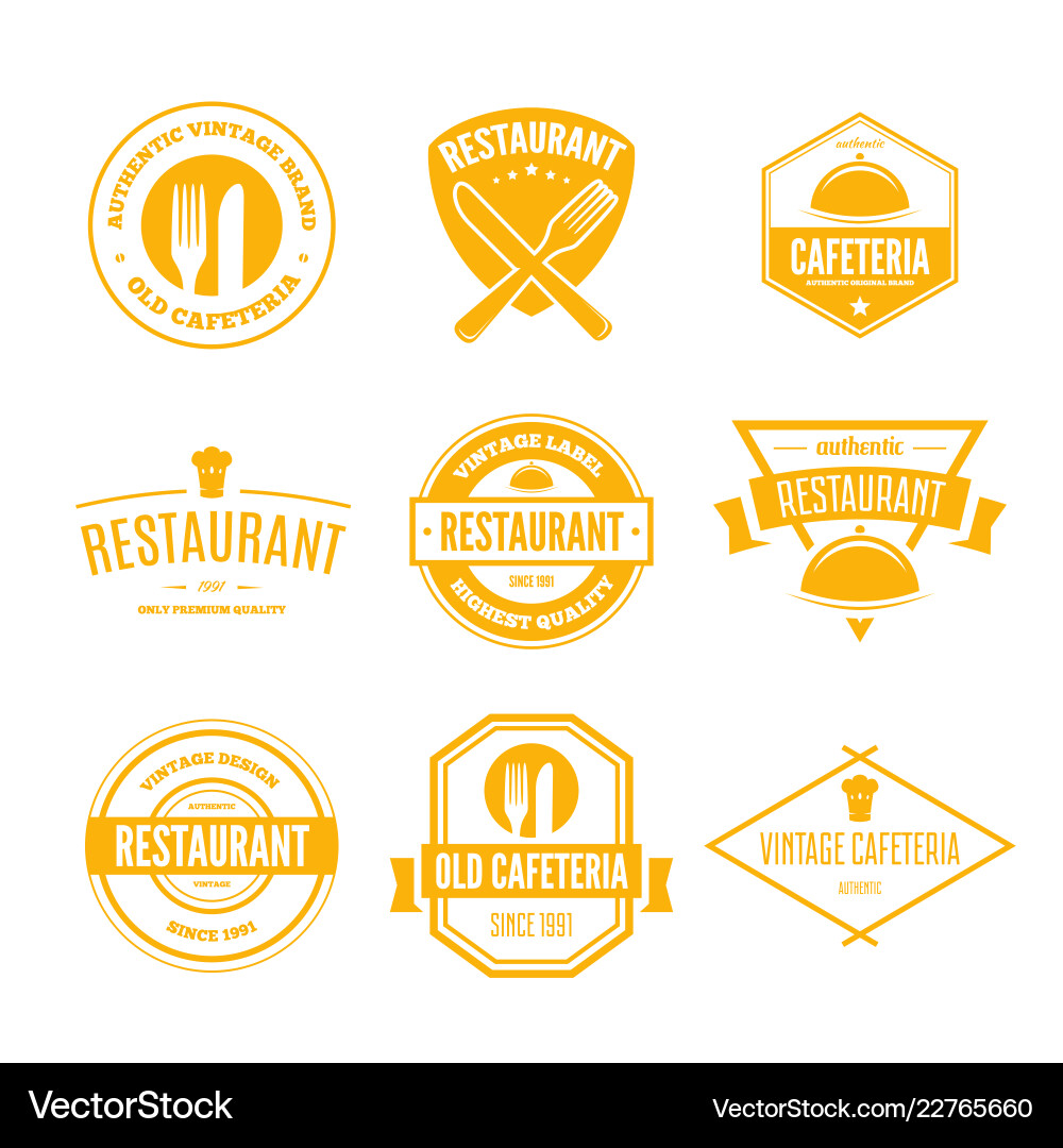 Restaurant logos badges and labels design Vector Image