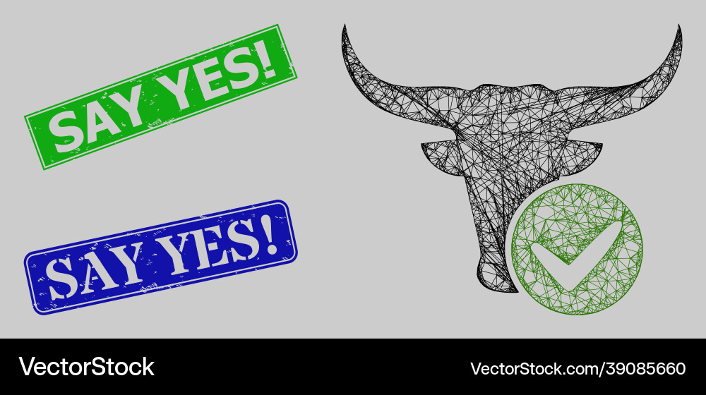 Scratched say yes exclamation imprints Royalty Free Vector
