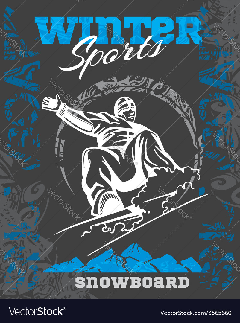 Snowboard - winter sport stock Royalty Free Vector Image