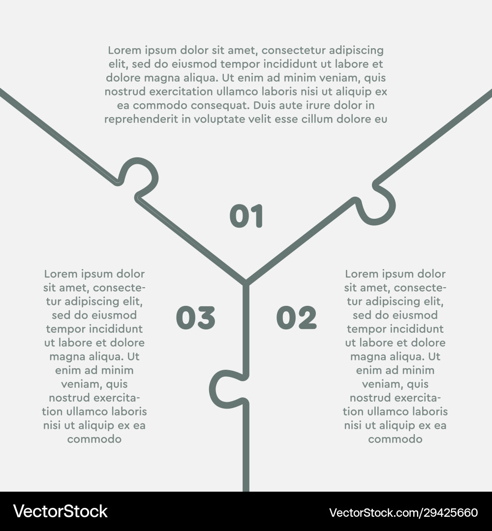 Three option puzzle jigsaw diagram for infographic