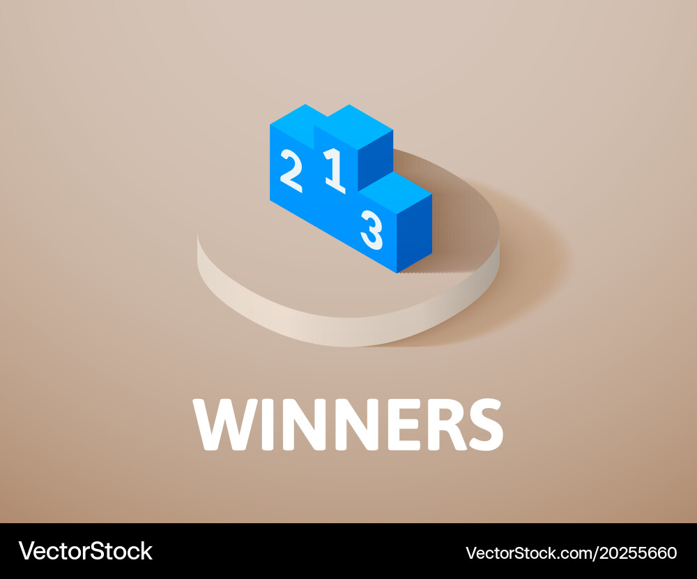 Winners isometric icon isolated on color Vector Image