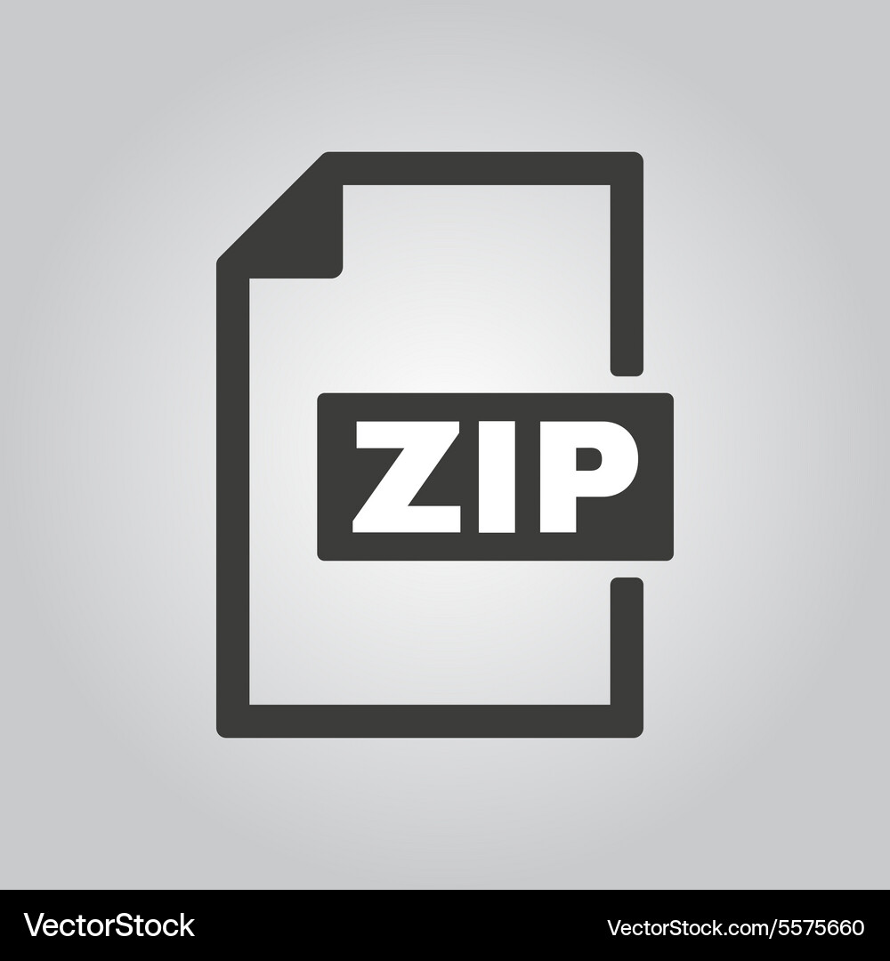 Zip file icon archive and compressed symbol Vector Image