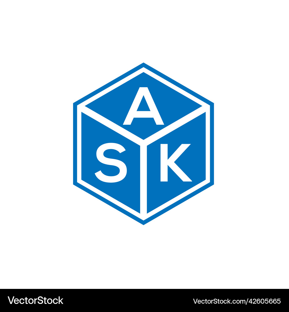 Ask letter logo design on black background Vector Image