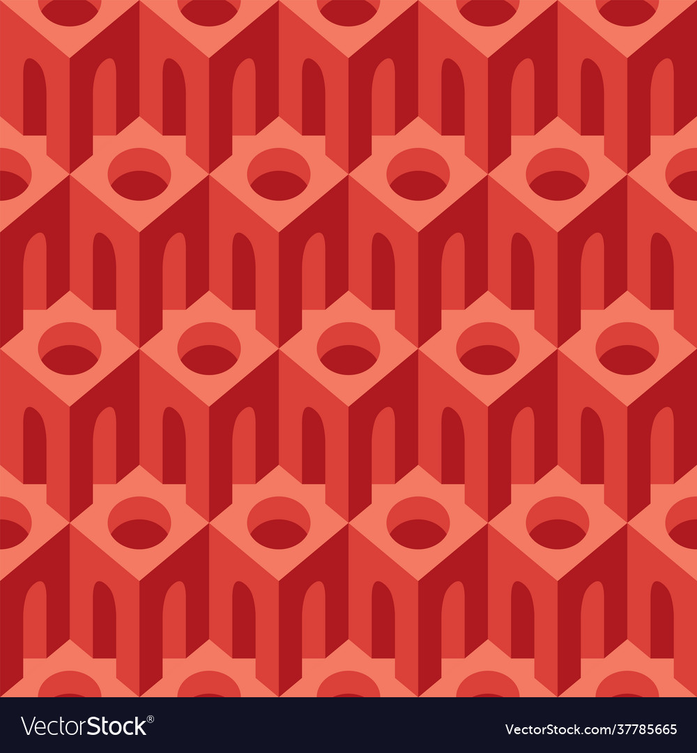 Geometric seamless pattern with simple 3d elements