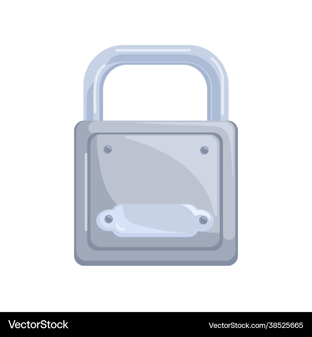 Hanging closed metal glossy padlock with locked Vector Image