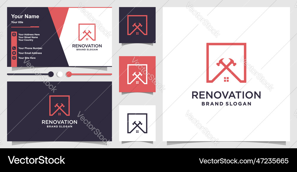 House renovation logo with modern abstract Vector Image
