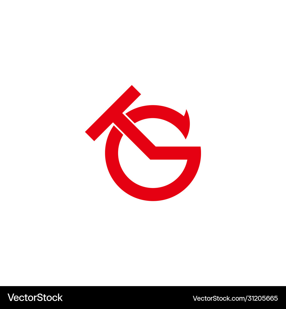 Letter tg circle motion arrow geometric symbol Vector Image