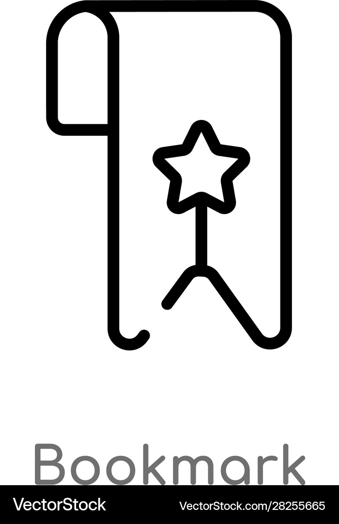 Outline bookmark icon isolated black simple line Vector Image