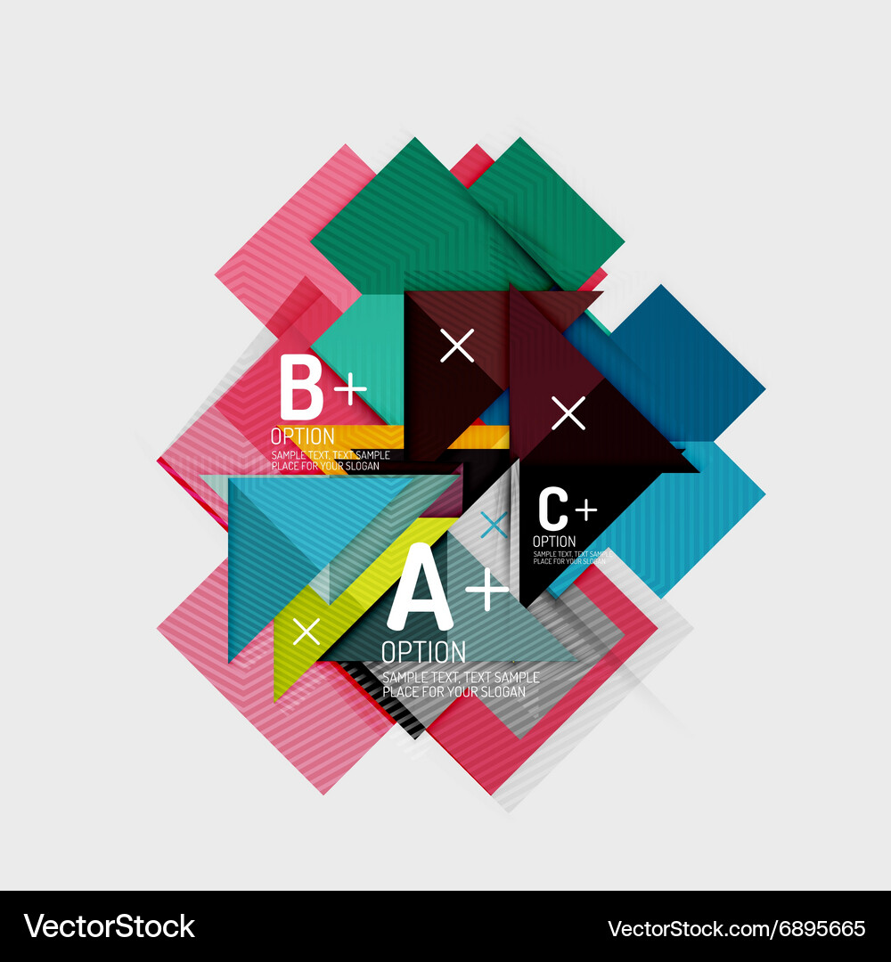Paper style abstract geometric shapes Royalty Free Vector