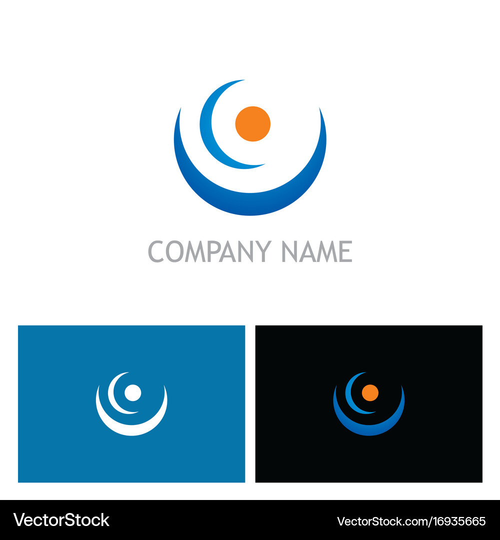 Point curve abstract company logo Royalty Free Vector Image