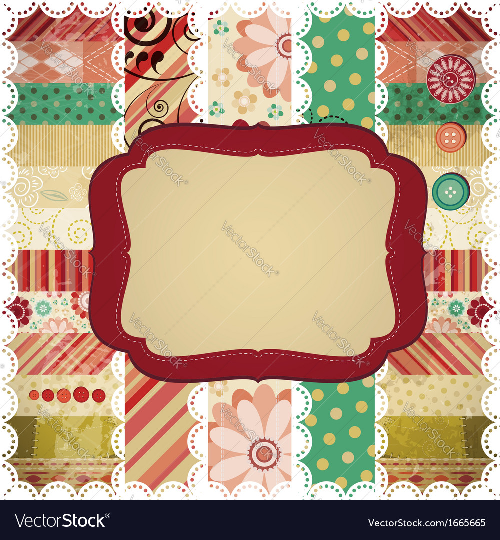 Scrap background made in classic patchwork Vector Image