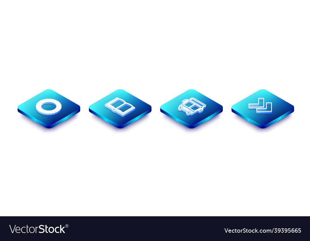 Set isometric line laurel wreath open book bus Vector Image Set isometric line laurel wreath open book bus Vector Image