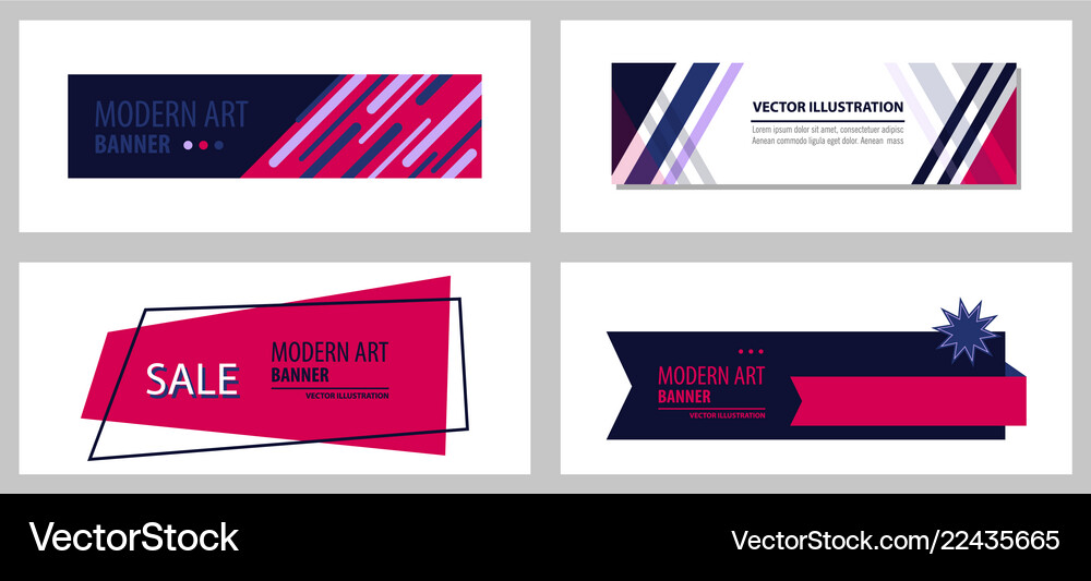 Set of abstract geometric design banner web Vector Image