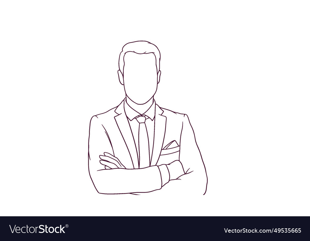 Succesfull businessman with crossed arms hand Vector Image Succesfull businessman with crossed arms hand Vector Image